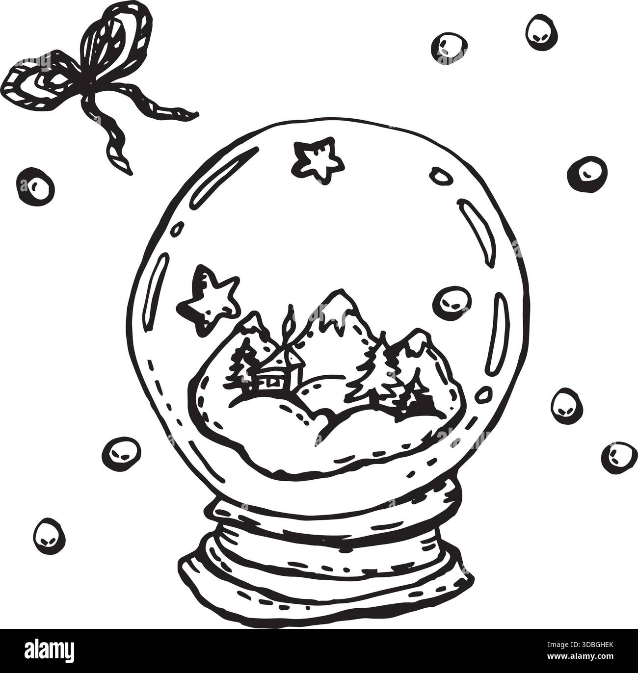 White line christmas snow globe Cut Out Stock Images & Pictures - Alamy