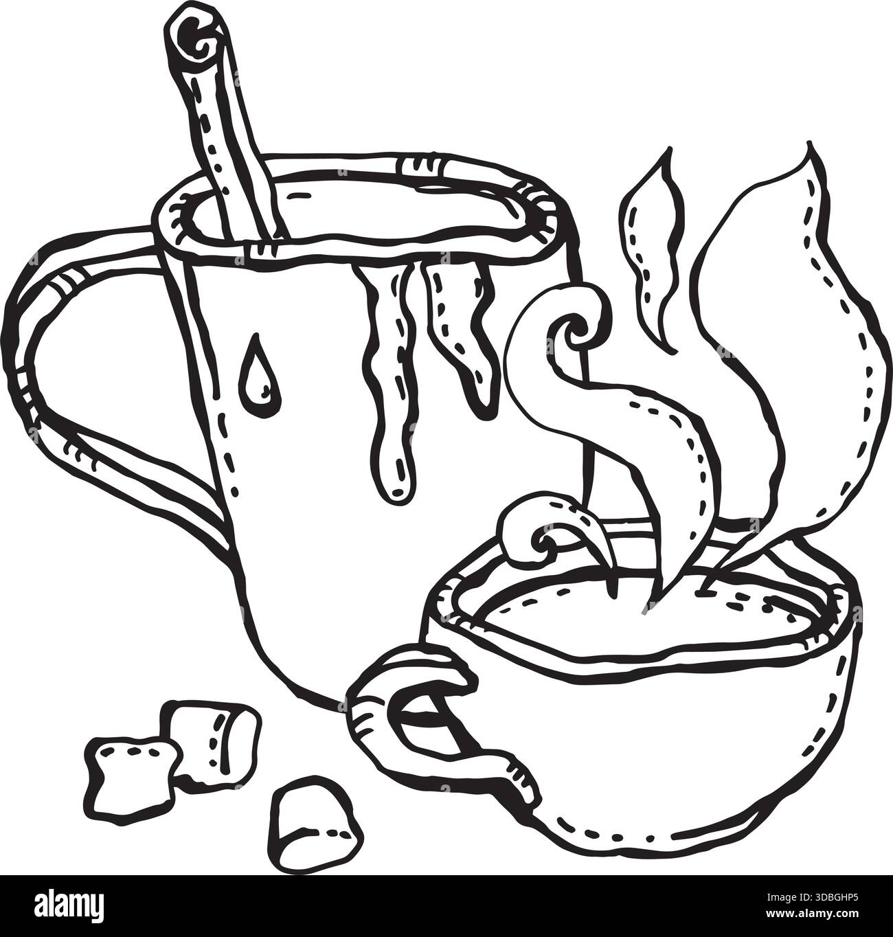 Two cups coffee white Stock Vector Images - Alamy