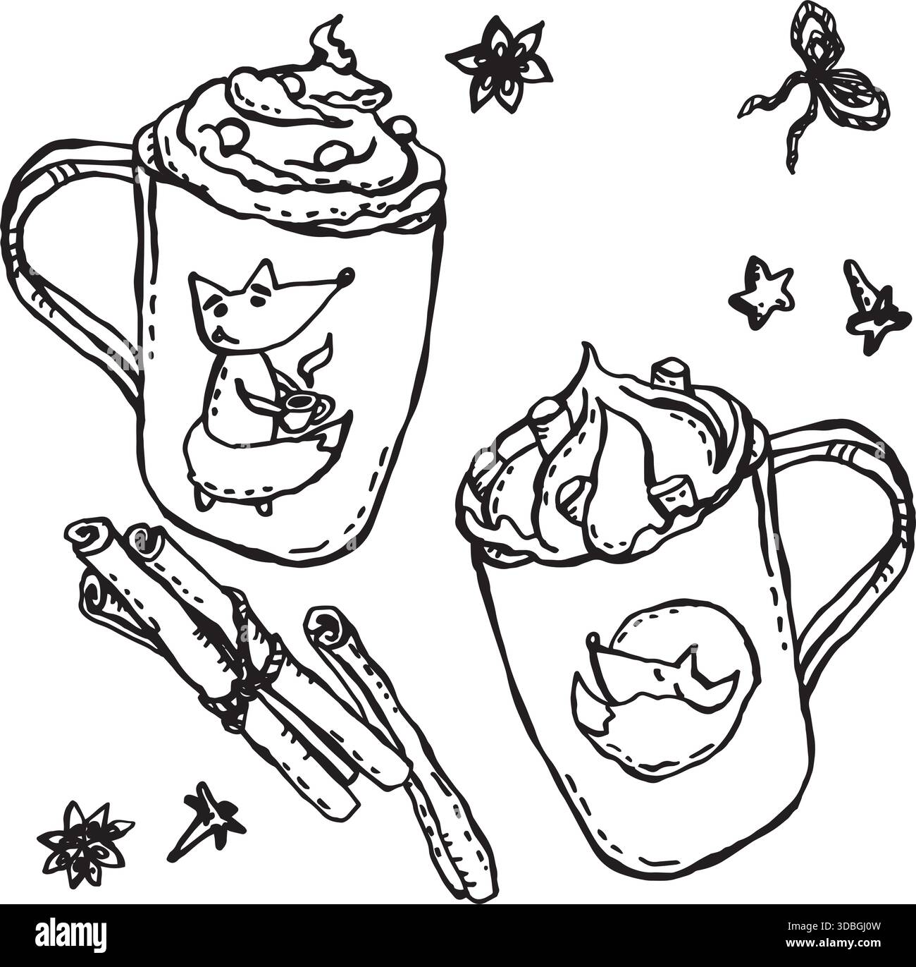 Two white tea cups Stock Vector Images - Alamy