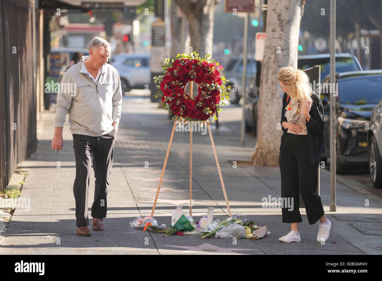 Stephen Greiner, left, and Allison Greiner of N.H. look on at the ...