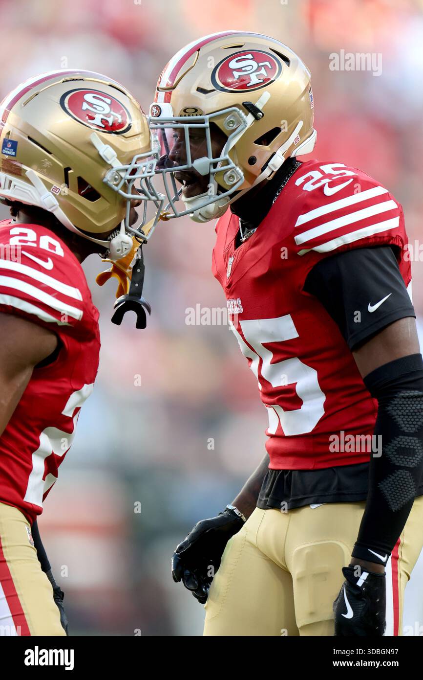 San Francisco 49ers safety Jason Pinnock (25) and cornerback Upton ...