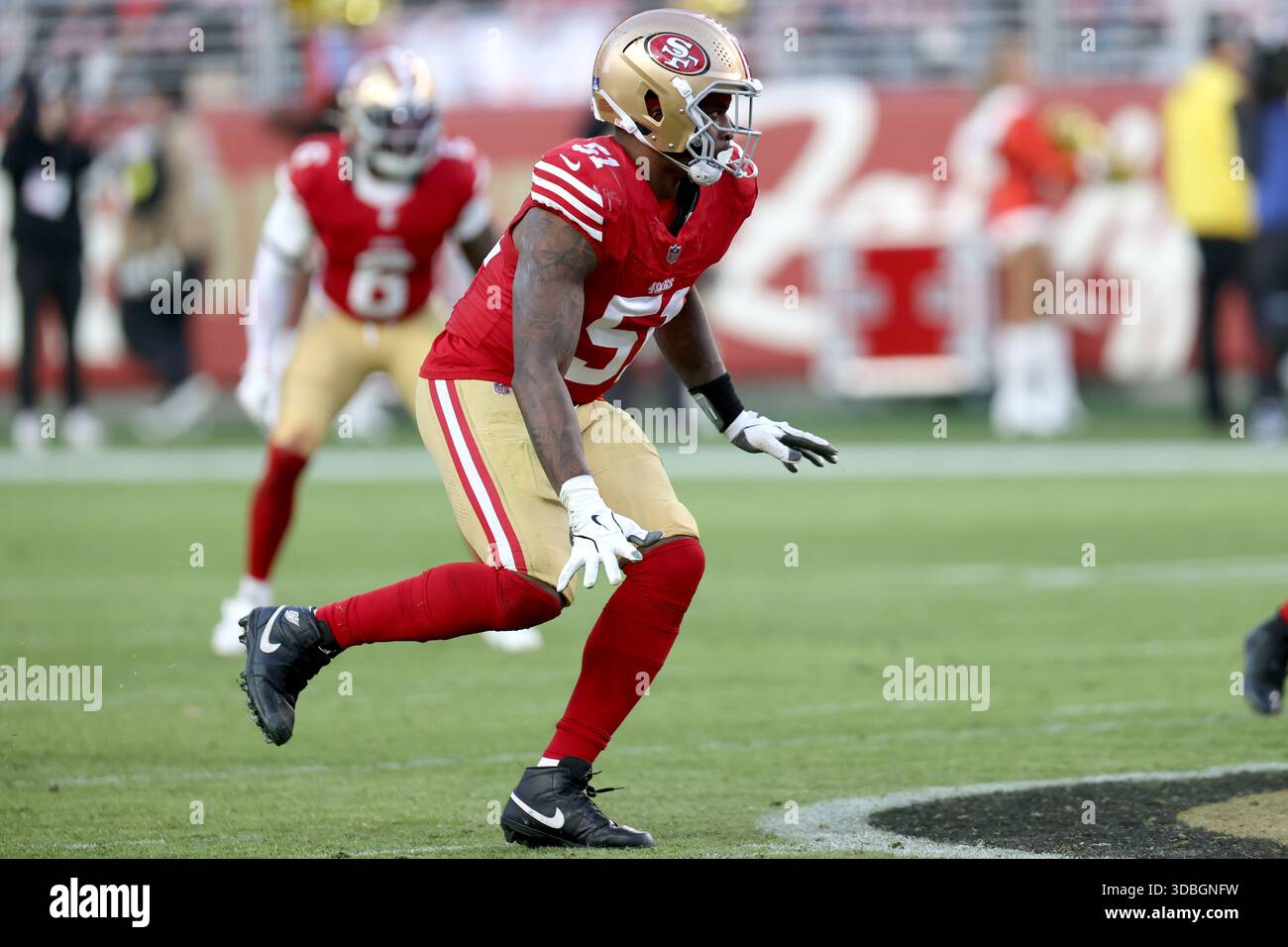 San Francisco 49ers defensive end Robert Beal Jr. (51) rushes during an ...