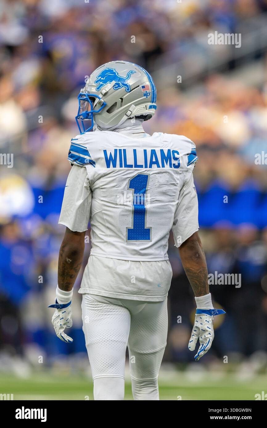 Detroit Lions wide receiver Jameson Williams (1) against the Los ...