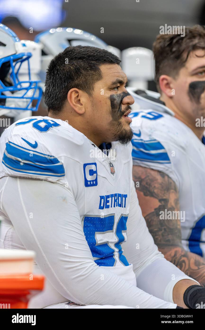 Detroit Lions tackle Penei Sewell (58) against the Los Angeles Rams in ...