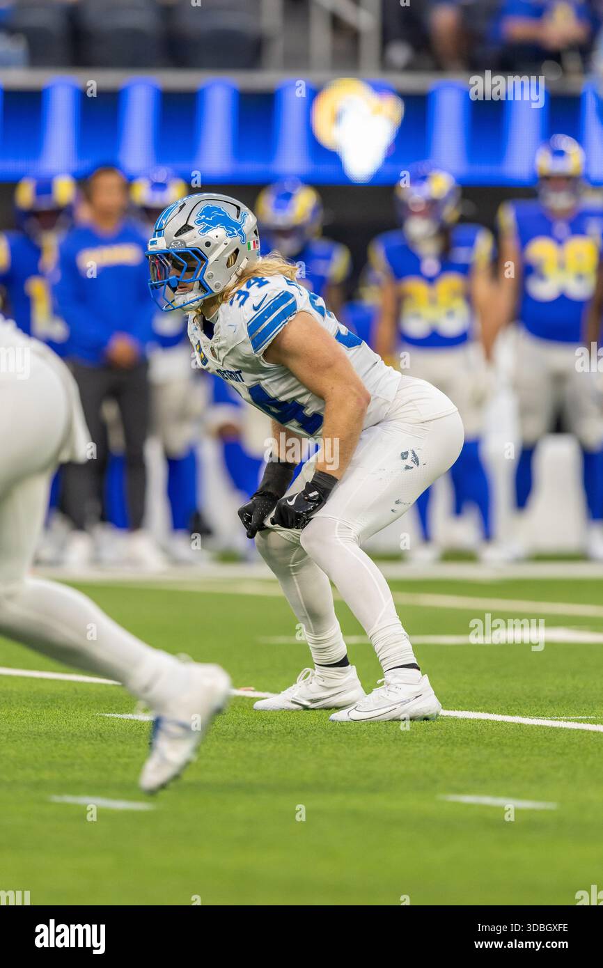 Detroit Lions linebacker Alex Anzalone (34) against the Los Angeles ...