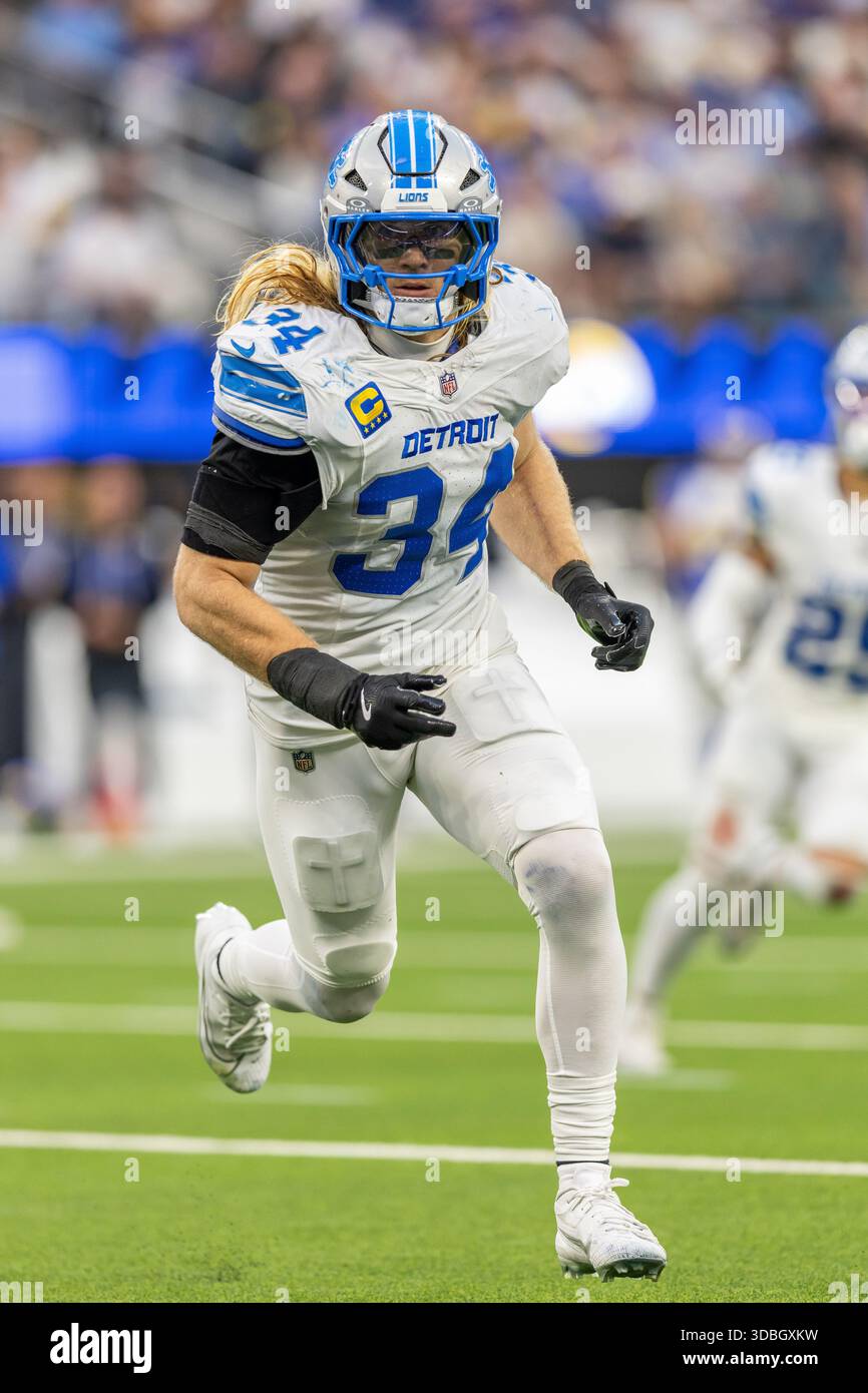 Detroit Lions linebacker Alex Anzalone (34) against the Los Angeles ...