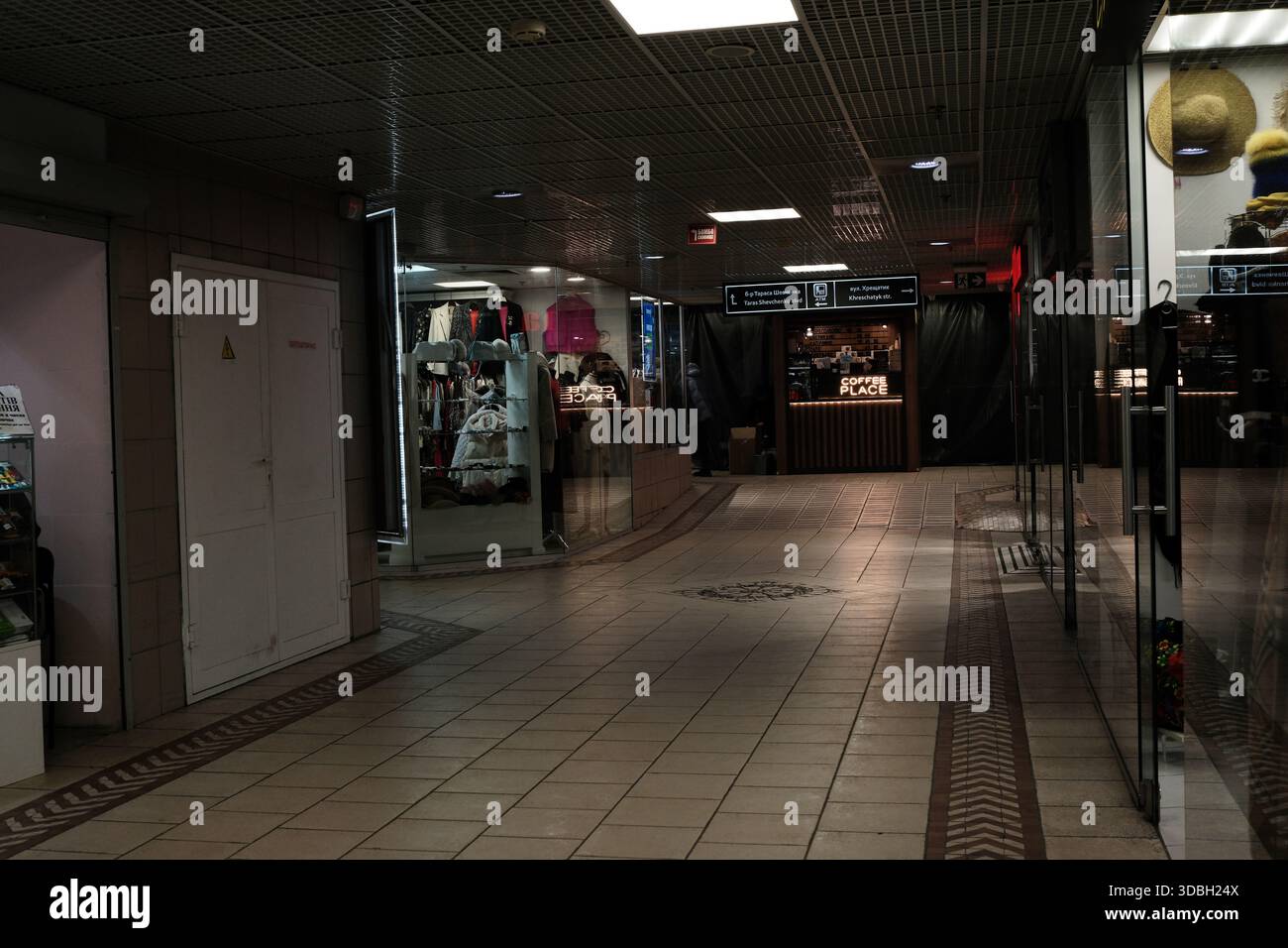 Dimly lit corridor showcases hi-res stock photography and images - Alamy