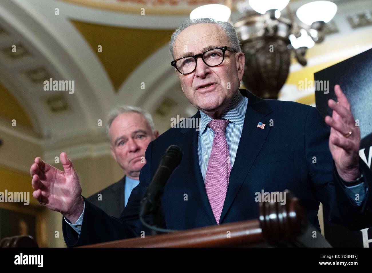 Senate Minority Leader Chuck Schumer, D-N.Y., speaks to reporters ...
