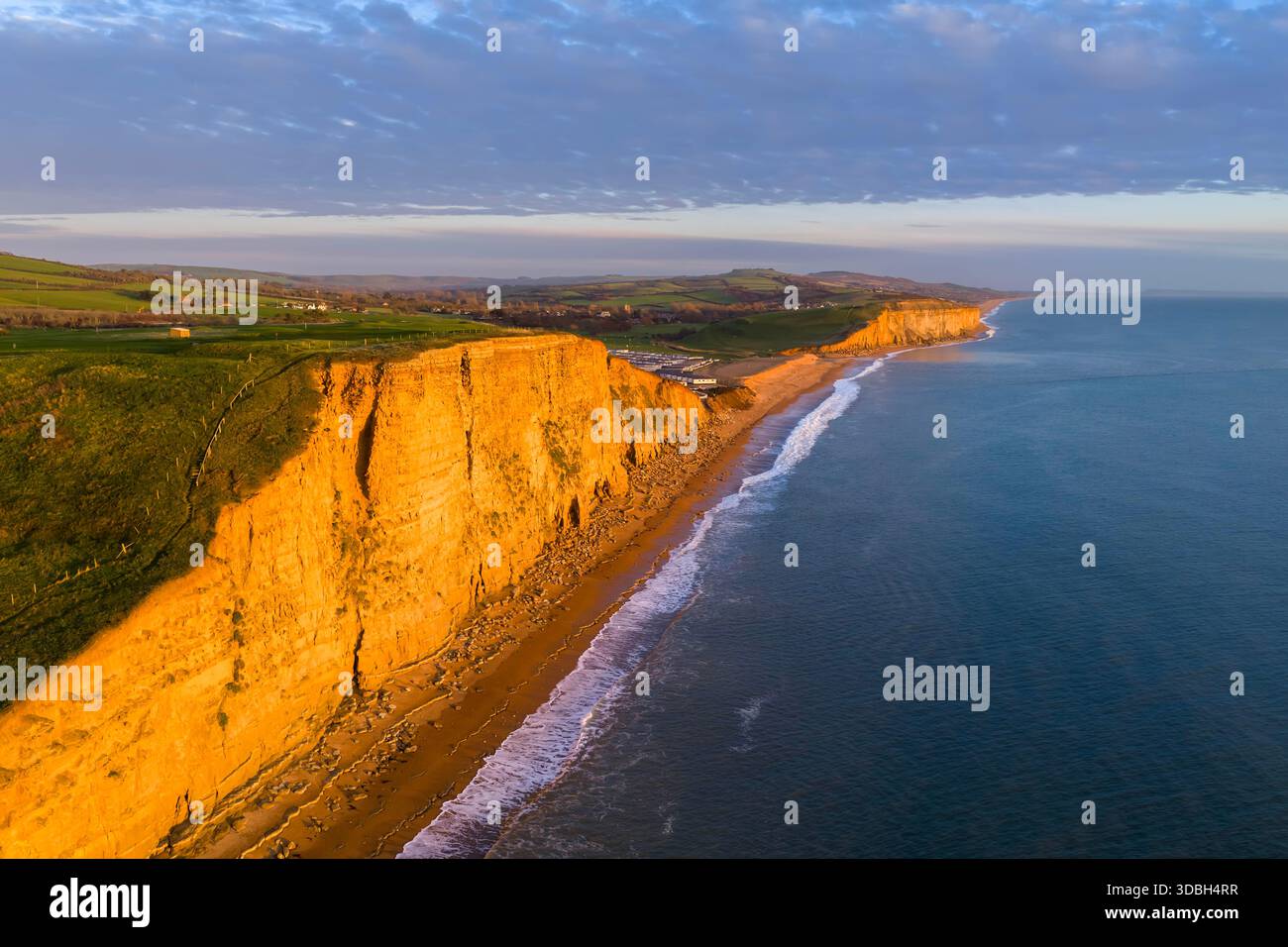 West Bay, Dorset, UK. 16th December 2025. UK Weather: The sandstone ...