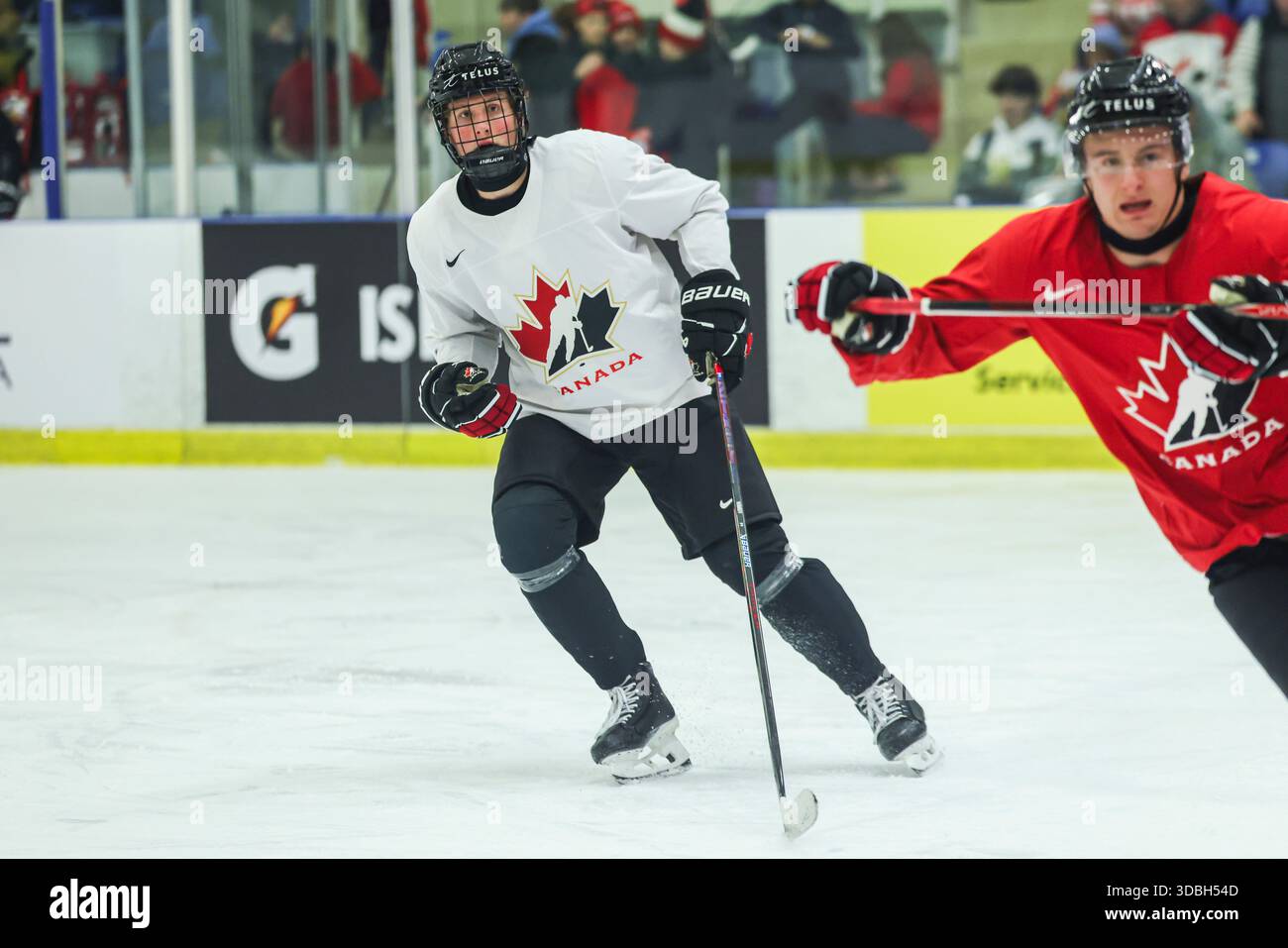 Keaton Verhoeff, of Fort Saskatchewan, Alta., participates in a drill ...