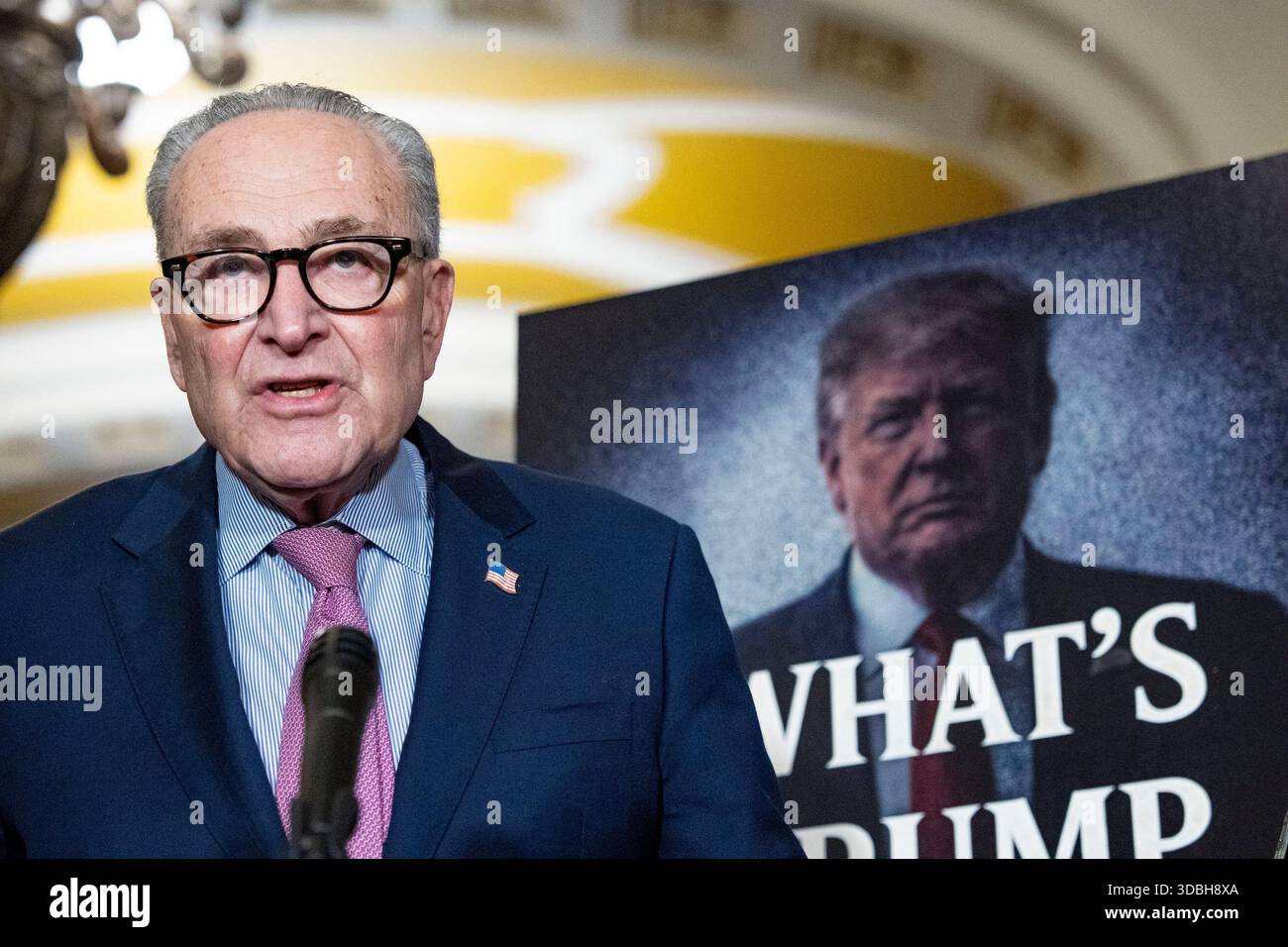 Senate Minority Leader Chuck Schumer, D-NY, speaks during a press ...