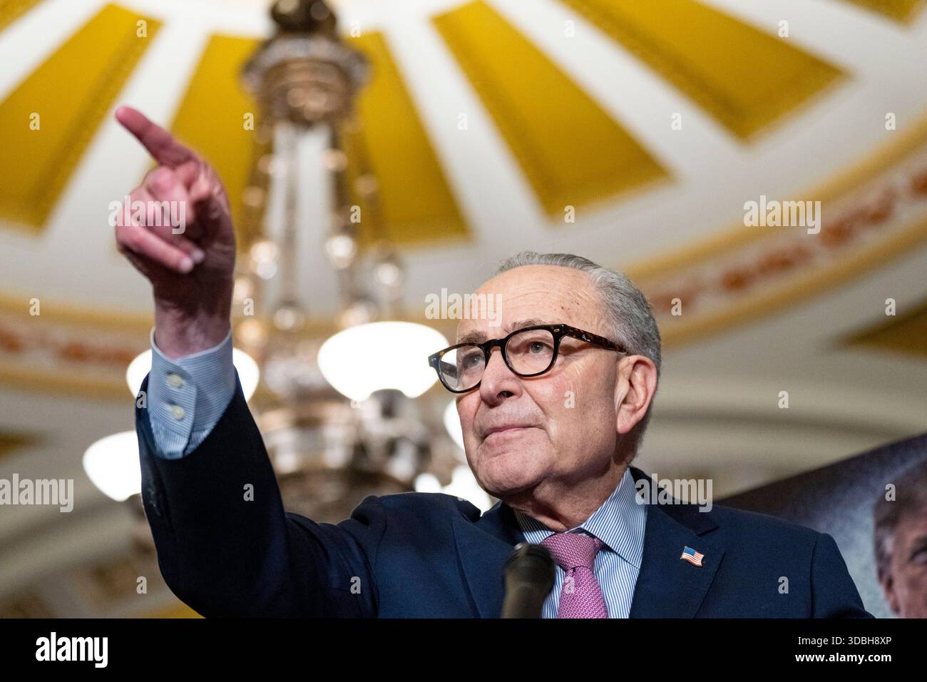 Senate Minority Leader Chuck Schumer, D-NY, speaks during a press ...