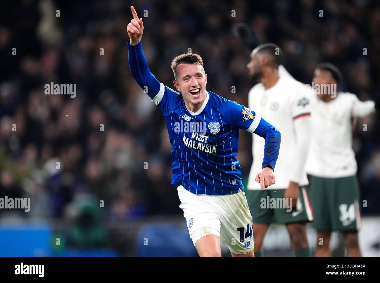 Cardiff City's David Turnbull celebrates scoring their side's first ...