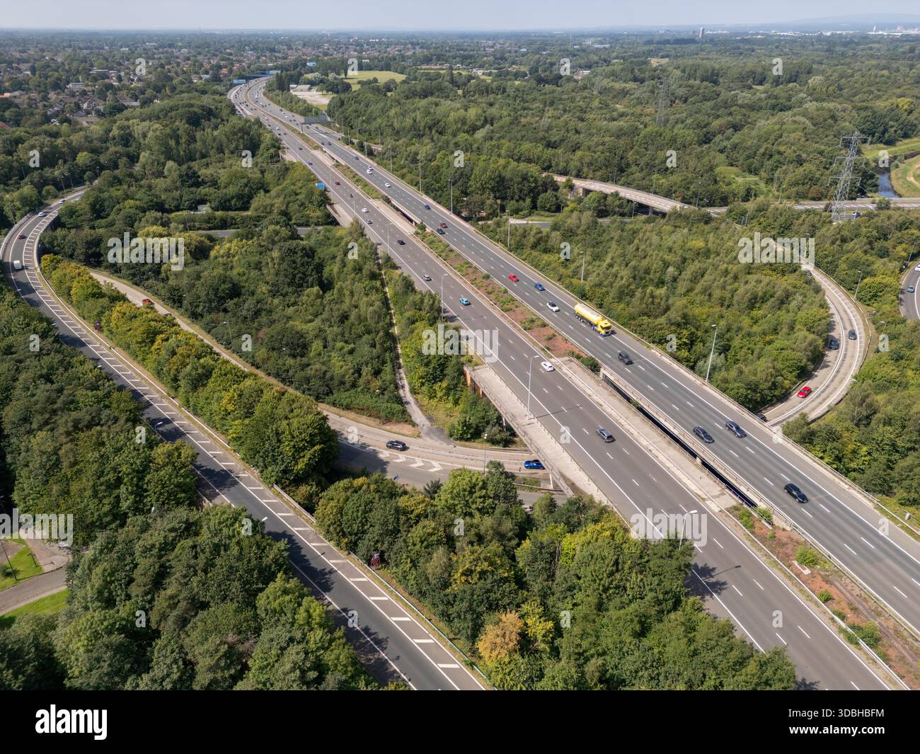 Aerial view of Princess Parkway and M60 (junction 5), north Manchester ...