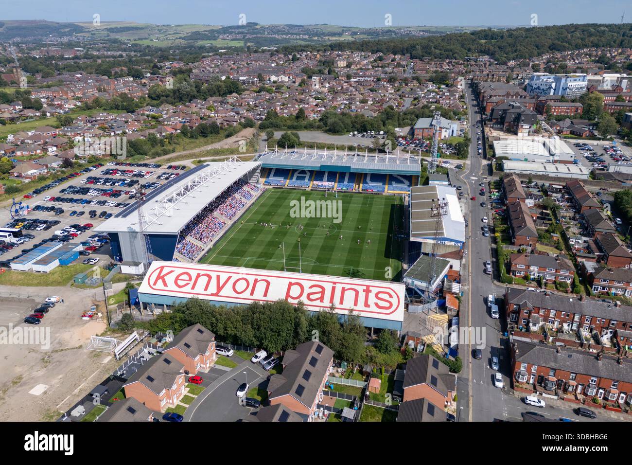 Aerial view of Boundary Park, home ground for Oldham Athletic Football ...