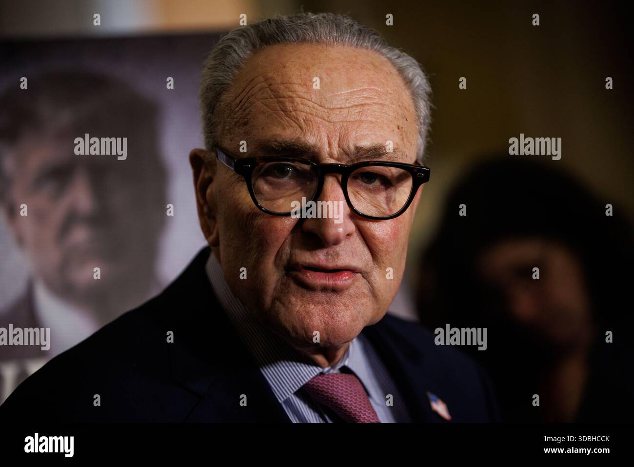 Senate Minority Leader Chuck Schumer (D-NY) speaks during a press ...