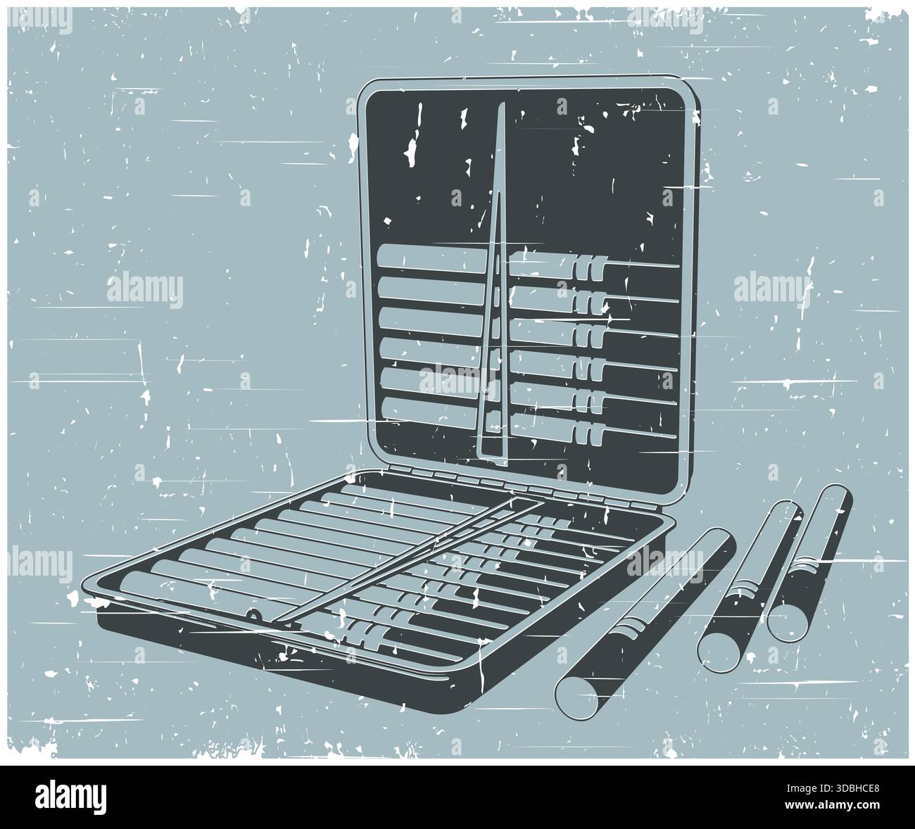 Cigarette case with cigarettes retro poster stylized vector ...