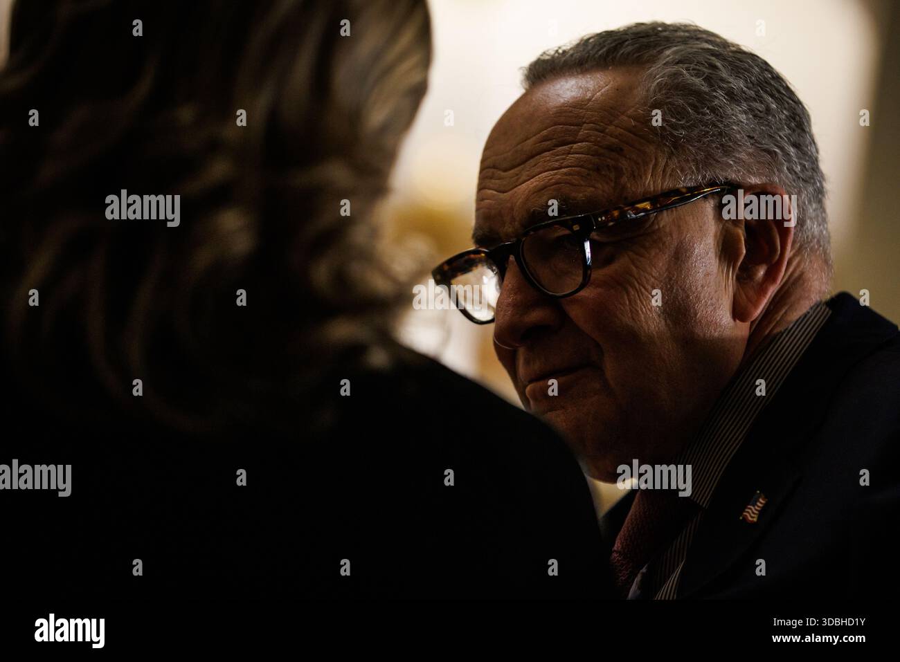 Senate Minority Leader Chuck Schumer (D-NY) during a press conference ...