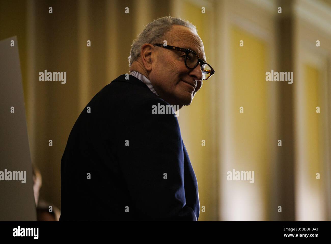 Senate Minority Leader Chuck Schumer (D-NY) during a press conference ...