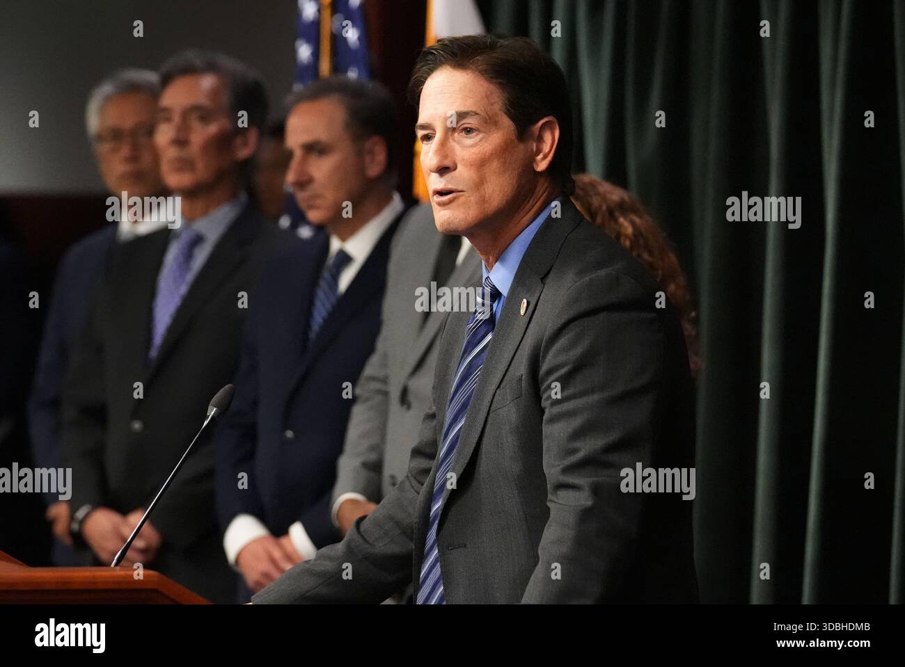 Los Angeles District Attorney Nathan Hochman announces developments about the murder case of Rob ...