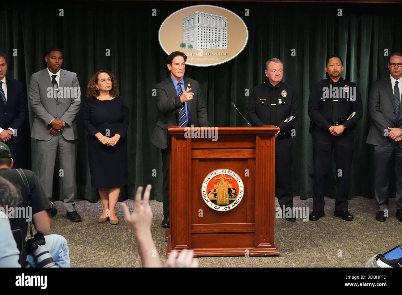 Los Angeles District Attorney Nathan Hochman announces developments ...