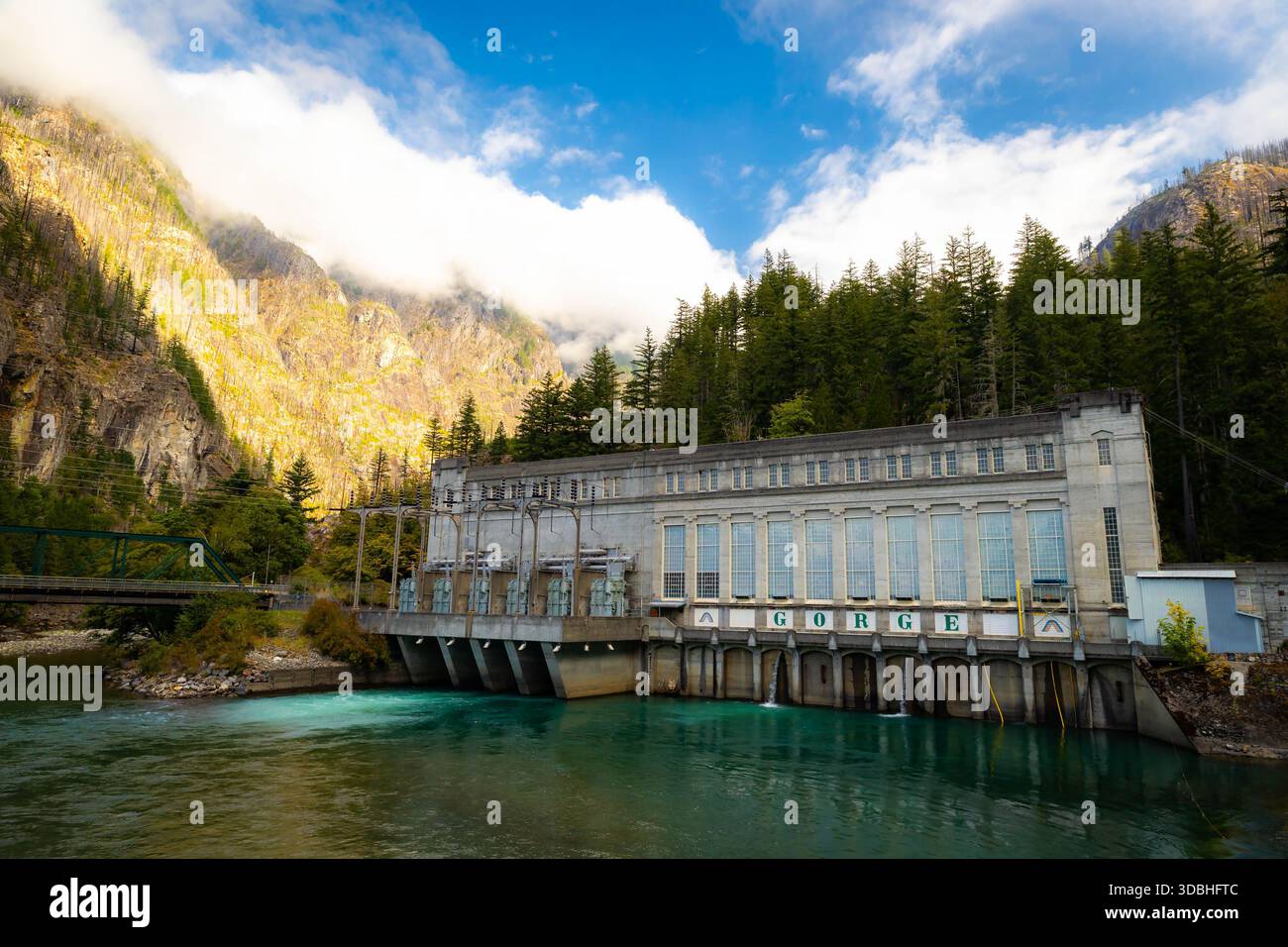Newhalem, WA, USA - September 12, 2025: Newhalem Creek Powerhouse, a ...