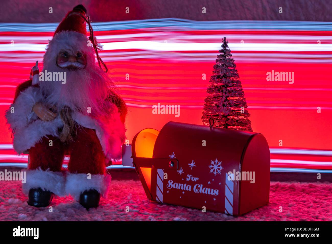Santa Claus with a white beard, Father Frost, against a background of ...