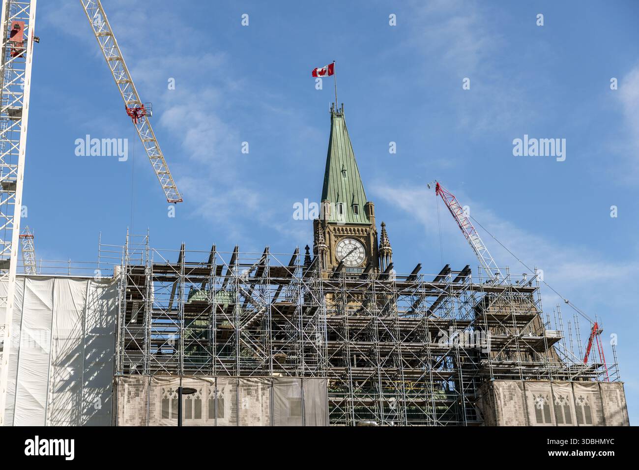 Canadian Parliament building under renovation in Ottawa, Canada ...