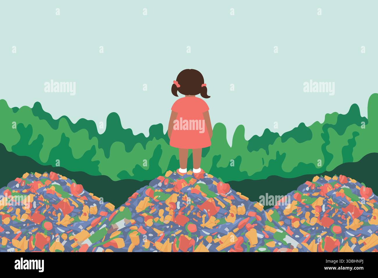 Child Facing Plastic Waste Environmental Pollution Awareness Concept ...