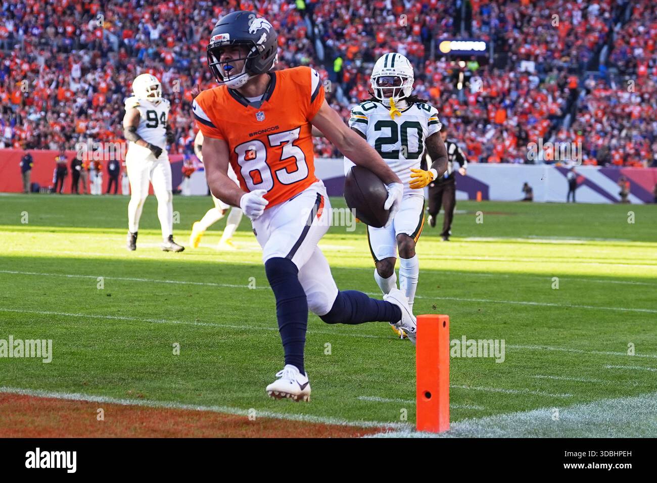 Denver Broncos wide receiver Michael Bandy (83) runs for a touchdown ...