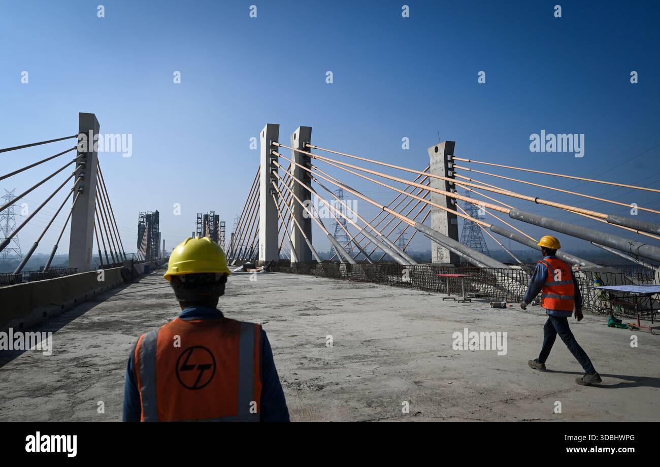 NEW DELHI, INDIA - DECEMBER 16: A view of ongoing construction of ...