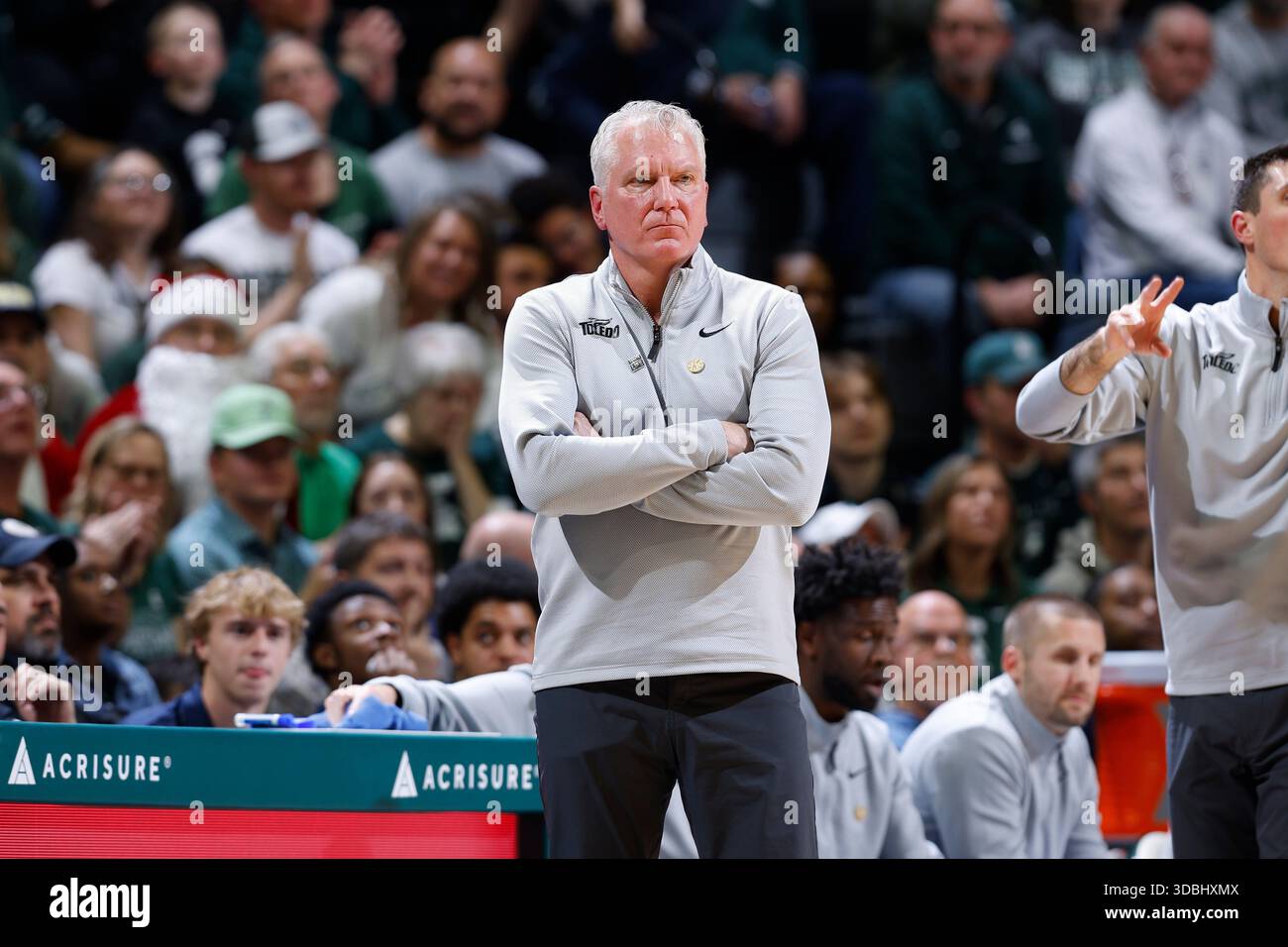 Toledo coach Tod Kowalczyk watches during the first half of an NCAA college basketball game ...