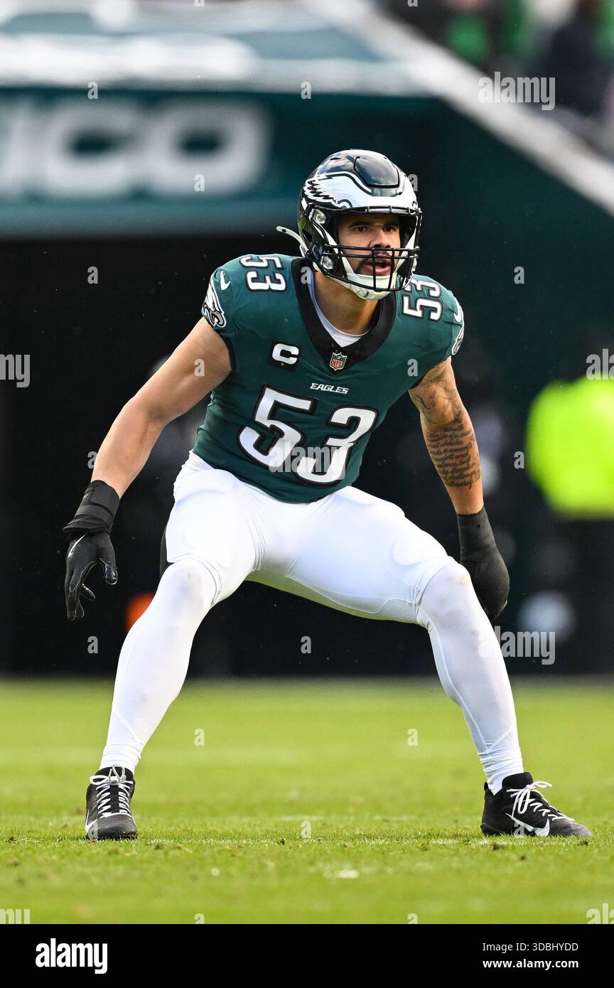 Philadelphia Eagles linebacker Zack Baun (53) in action during the first half of an NFL football ...