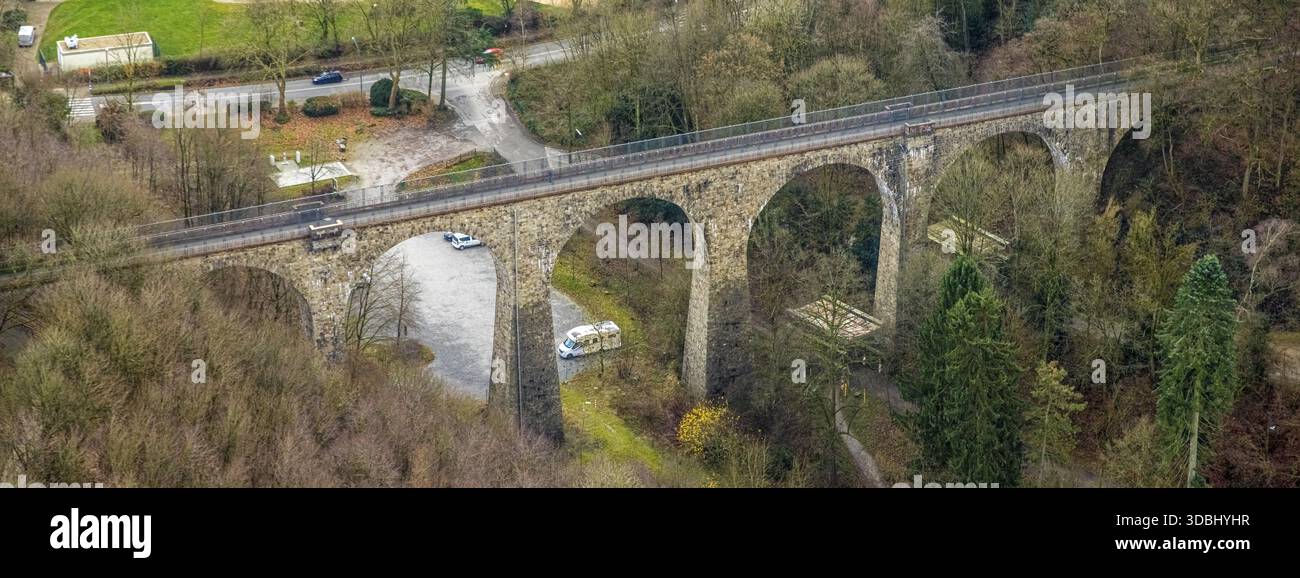 Aerial view, Eulenbachbruecke Saubruecke viaduct with panoramic cycle ...