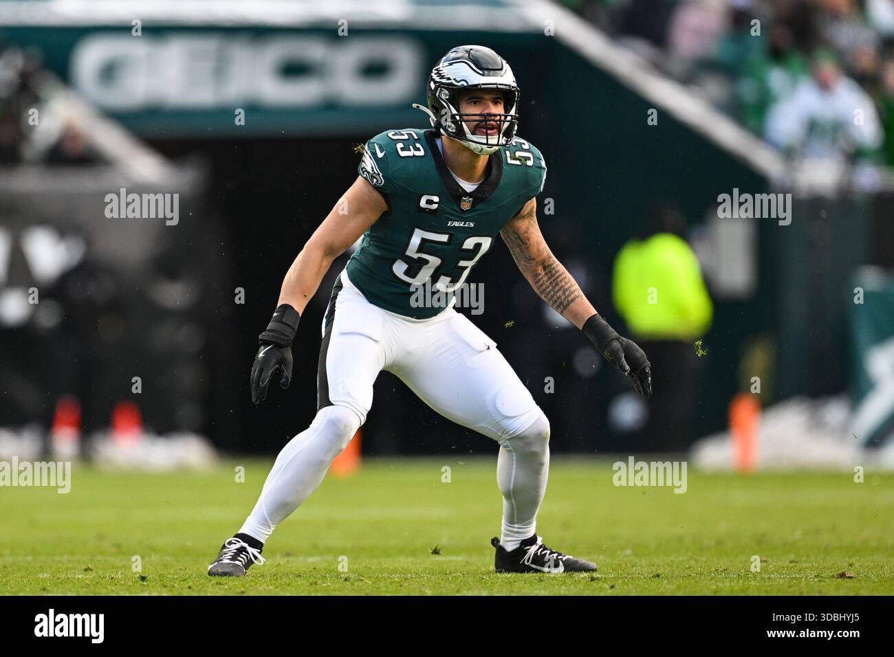 Philadelphia Eagles linebacker Zack Baun (53) in action during the first half of an NFL football ...