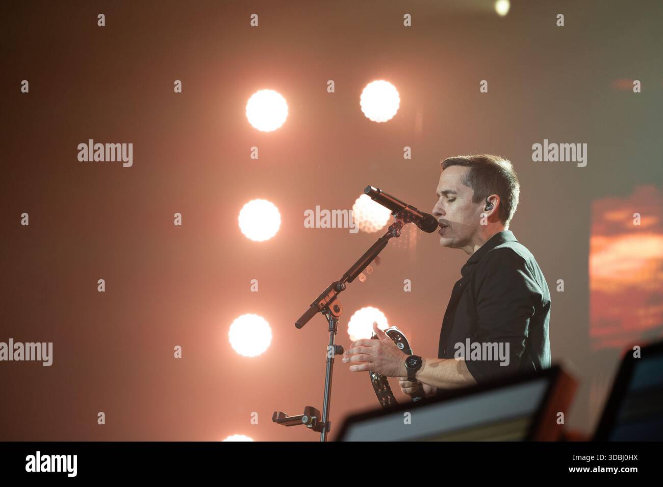 Jorge Ruiz Flores, the singer from the group Maldita Nerea performs ...