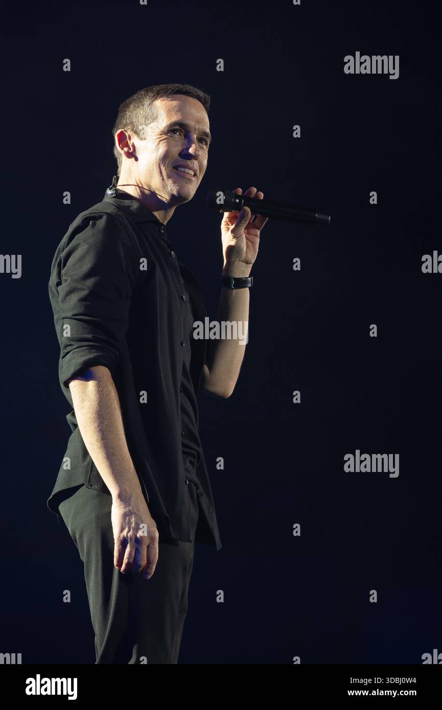 Jorge Ruiz Flores, the singer from the group Maldita Nerea performs ...