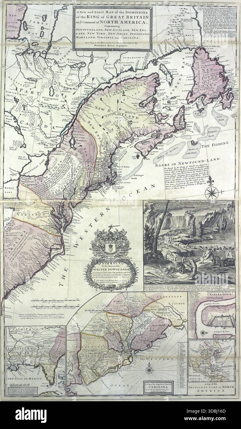 Antique map of the dominions of the King of Great Britain on the ...