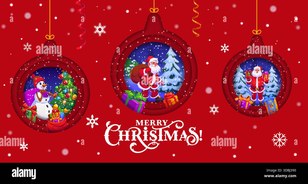 Christmas papercut cartoon santa Stock Vector Images - Alamy