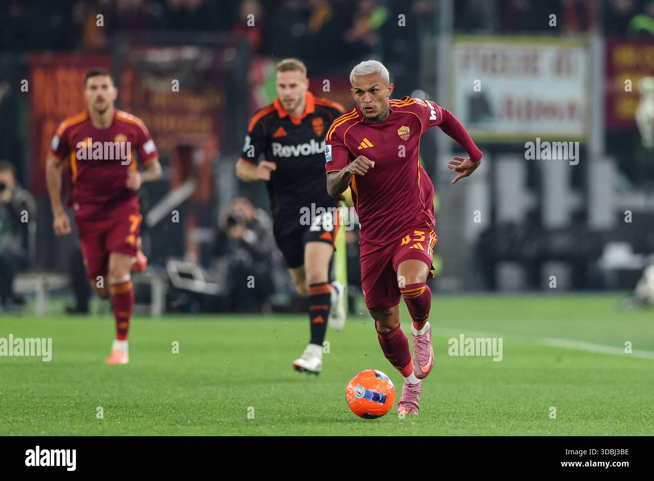 Wesley Vinicius Franca Lima of AS Roma seen in action during the SERIE ...