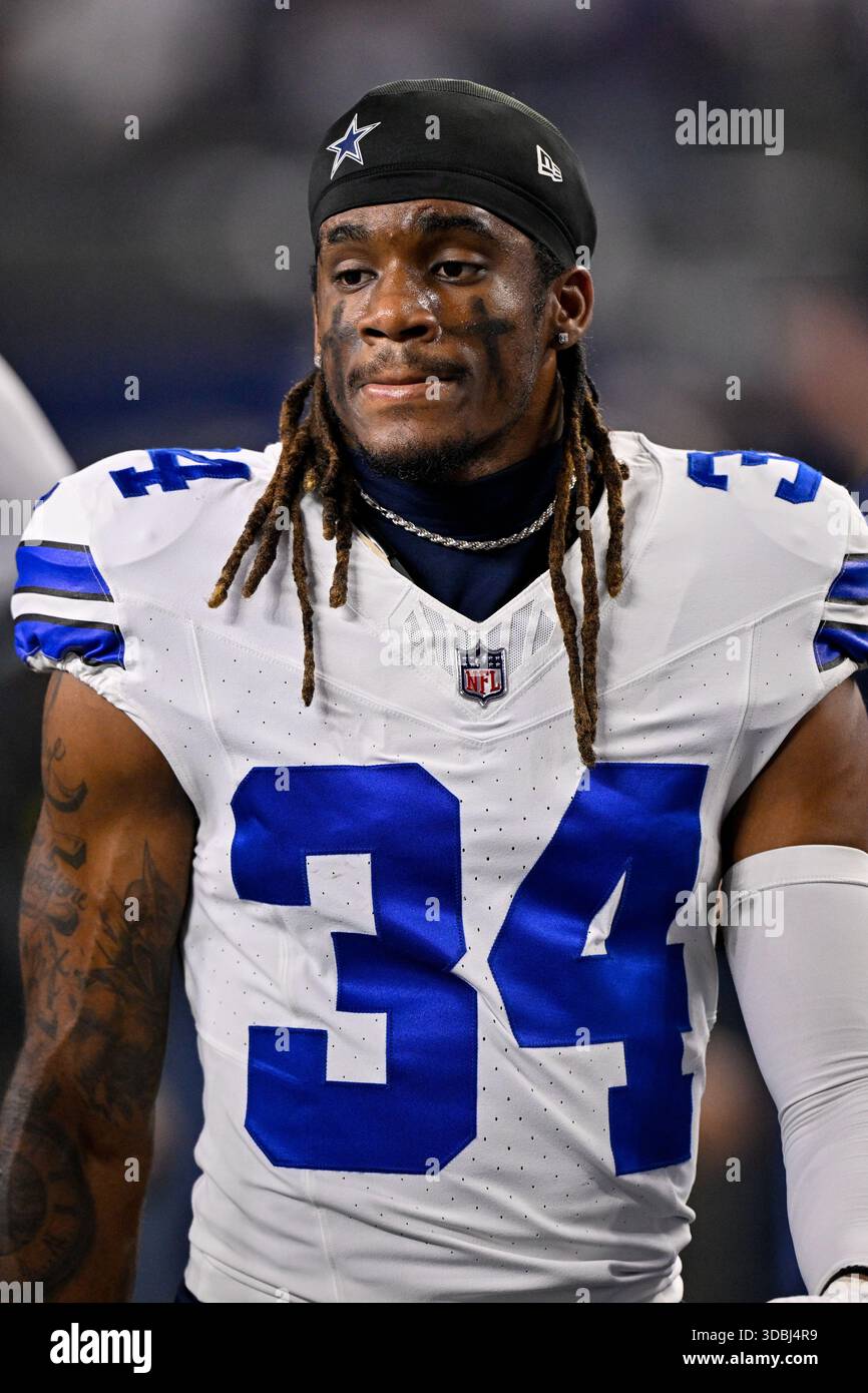 Dallas Cowboys cornerback Shavon Revel Jr. (34) looks on before an NFL ...