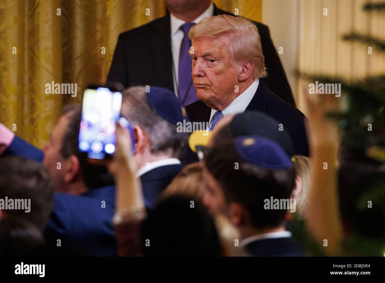 U.S. President Donald Trump during a Hanukkah reception in the East ...