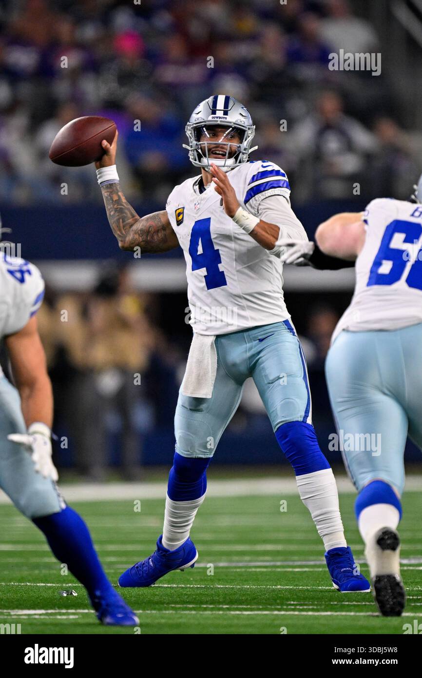 Dallas Cowboys quarterback Dak Prescott (4) throws the ball during an ...