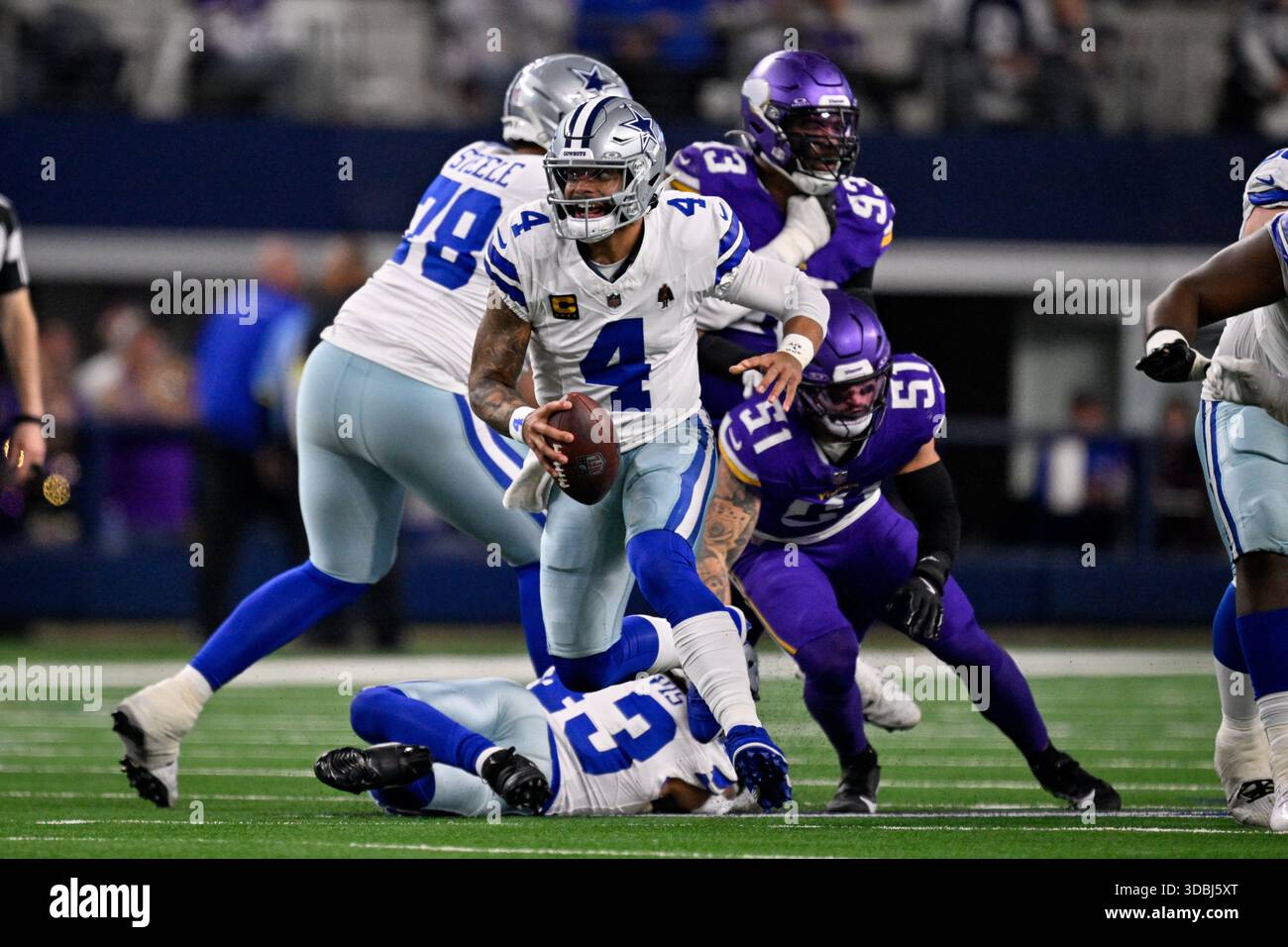 Dallas Cowboys quarterback Dak Prescott (4) runs with the ball during ...