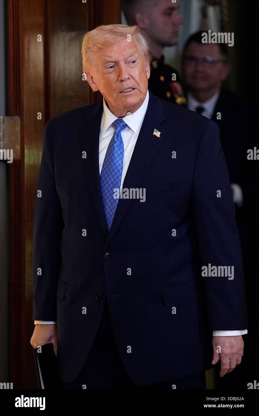 US President Donald Trump participates in a Hanukkah reception in the ...