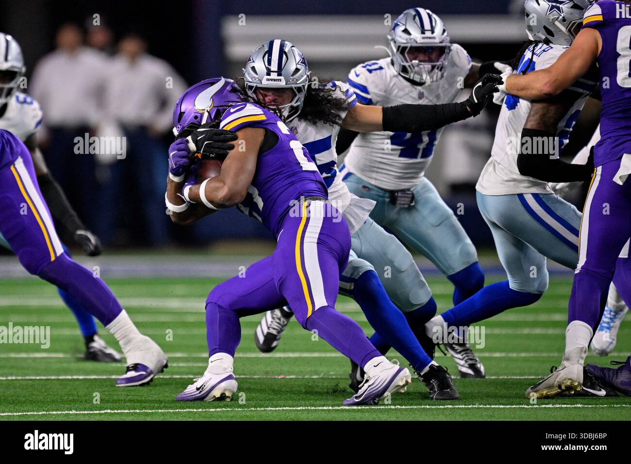 Dallas Cowboys linebacker Marist Liufau (35) tackles Minnesota Vikings ...