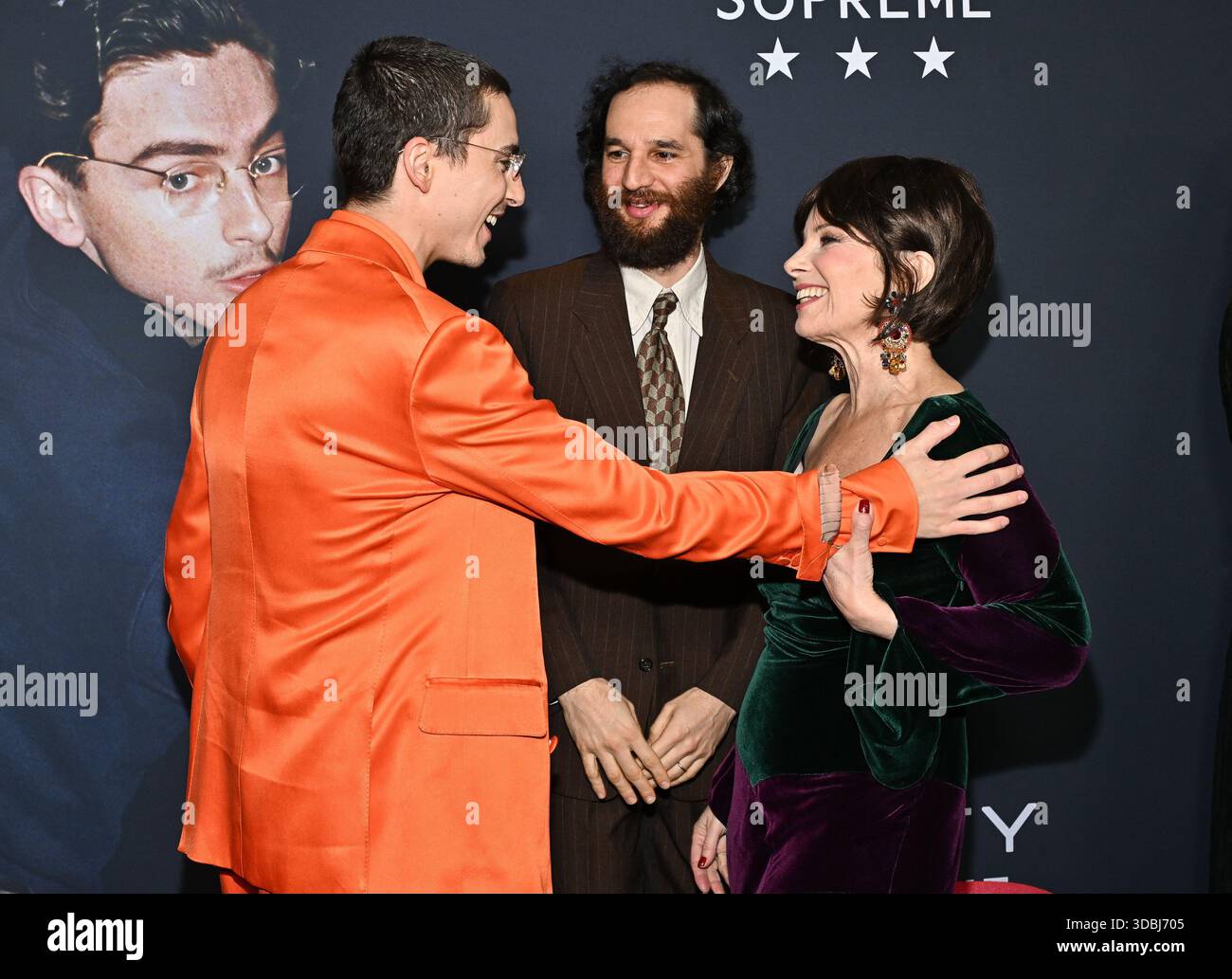 Timothée Chalamet, left, Josh Safdie and Fran Drescher attend the ...