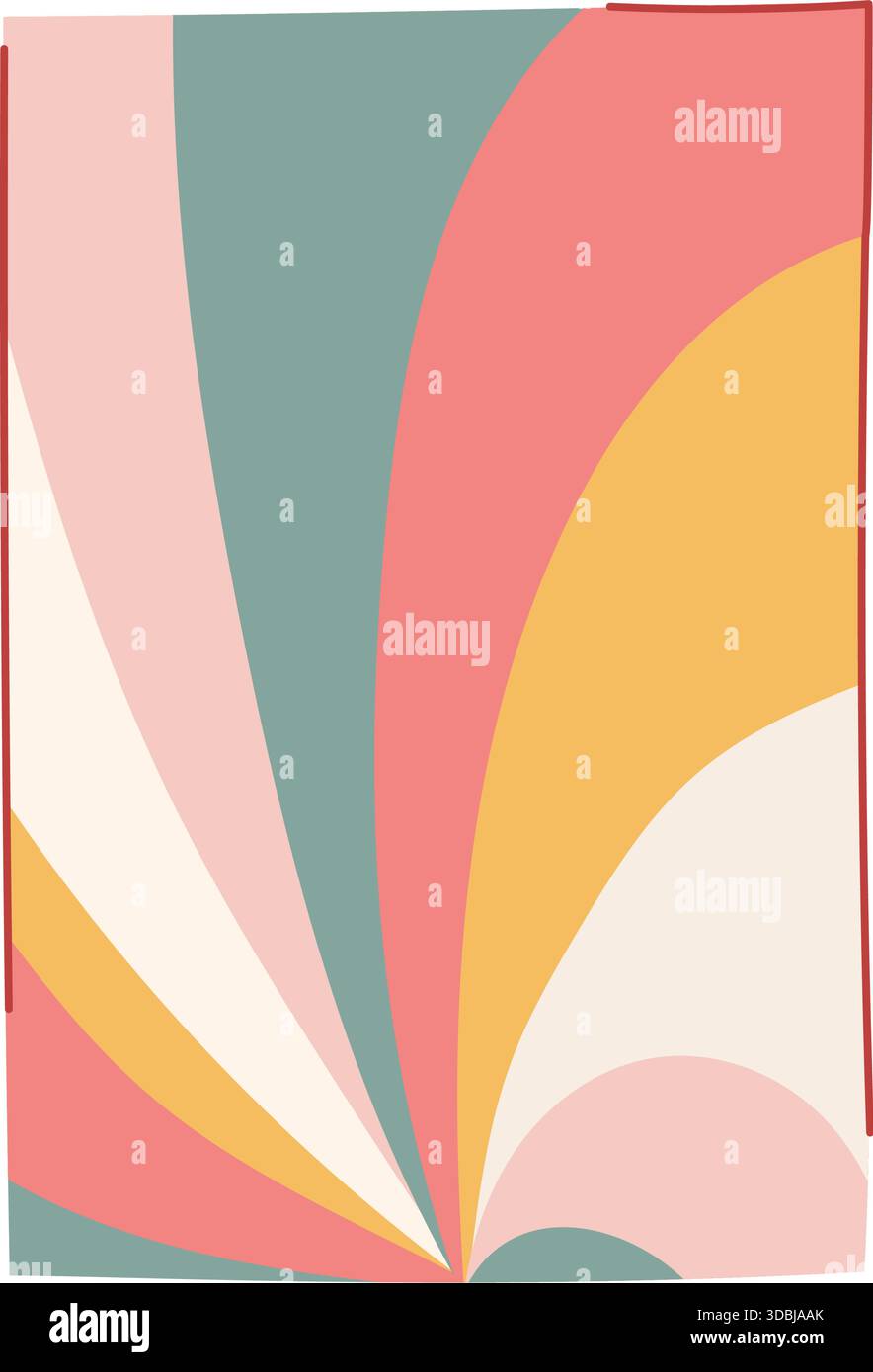 Retro 70s abstract groovy sunburst pattern background Stock Vector ...