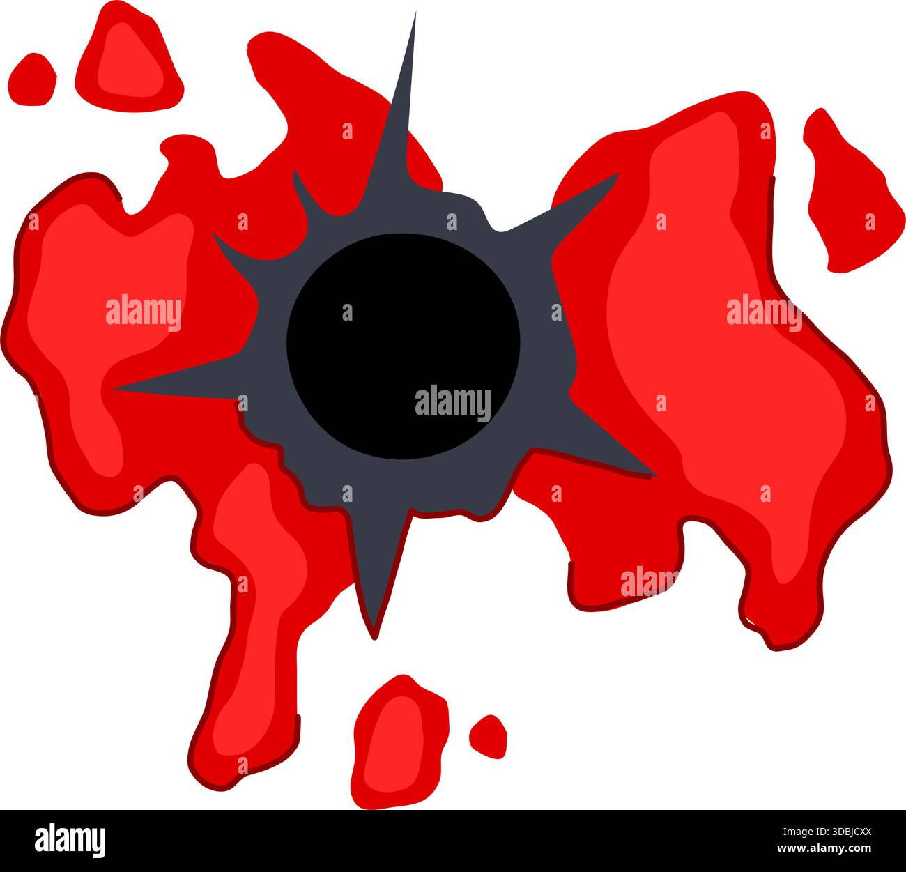 Bullet hole in surface creating blood splat Stock Vector Image & Art ...