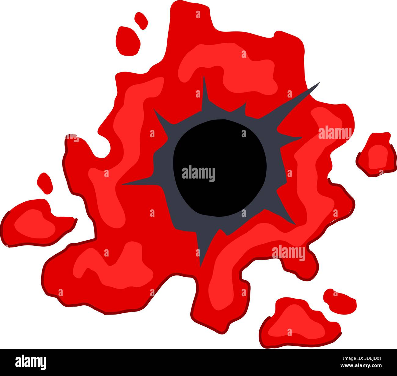 Bullet hole in material with blood splatter Stock Vector Image & Art ...